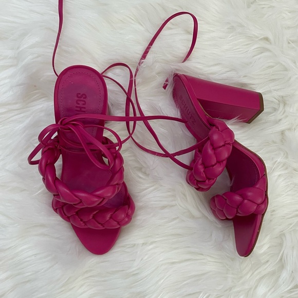 SCHUTZ | Shoes | Schutz Zarda Ankle Tie Block Heel Sandal In Pink W ...